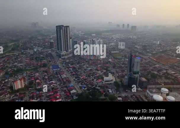Johor Bahru, Johor, Malaysia - Mar 30 2026: Aerial view of a city in ...