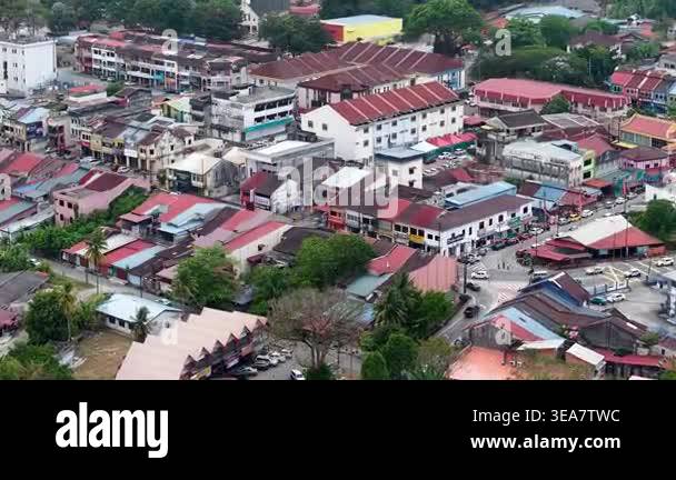 Kulim, Kedah, Malaysia - Feb 06 2026: Aerial footage of Kulim town ...