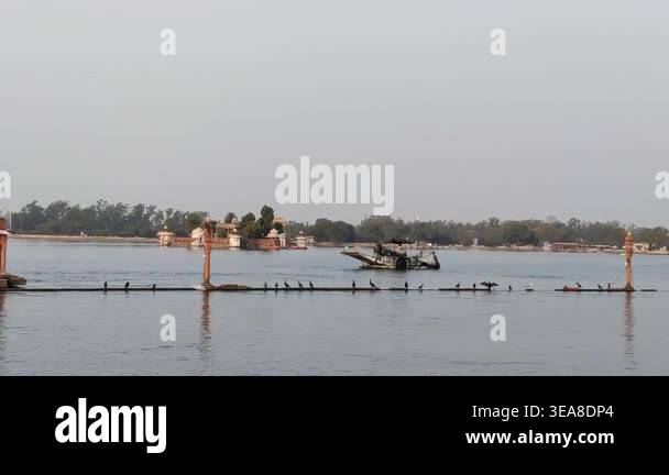Kota, Rajasthan, India 5 March 2026: Footage of the sunset over river ...
