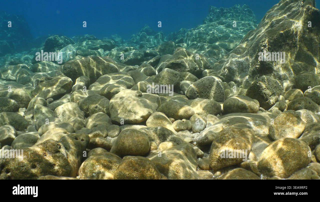 reflection of waves at bottom of water slow ocean scenery underwater ...