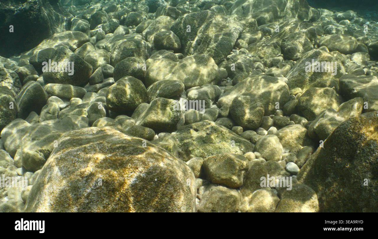 reflection of waves at bottom of water slow ocean scenery underwater ...