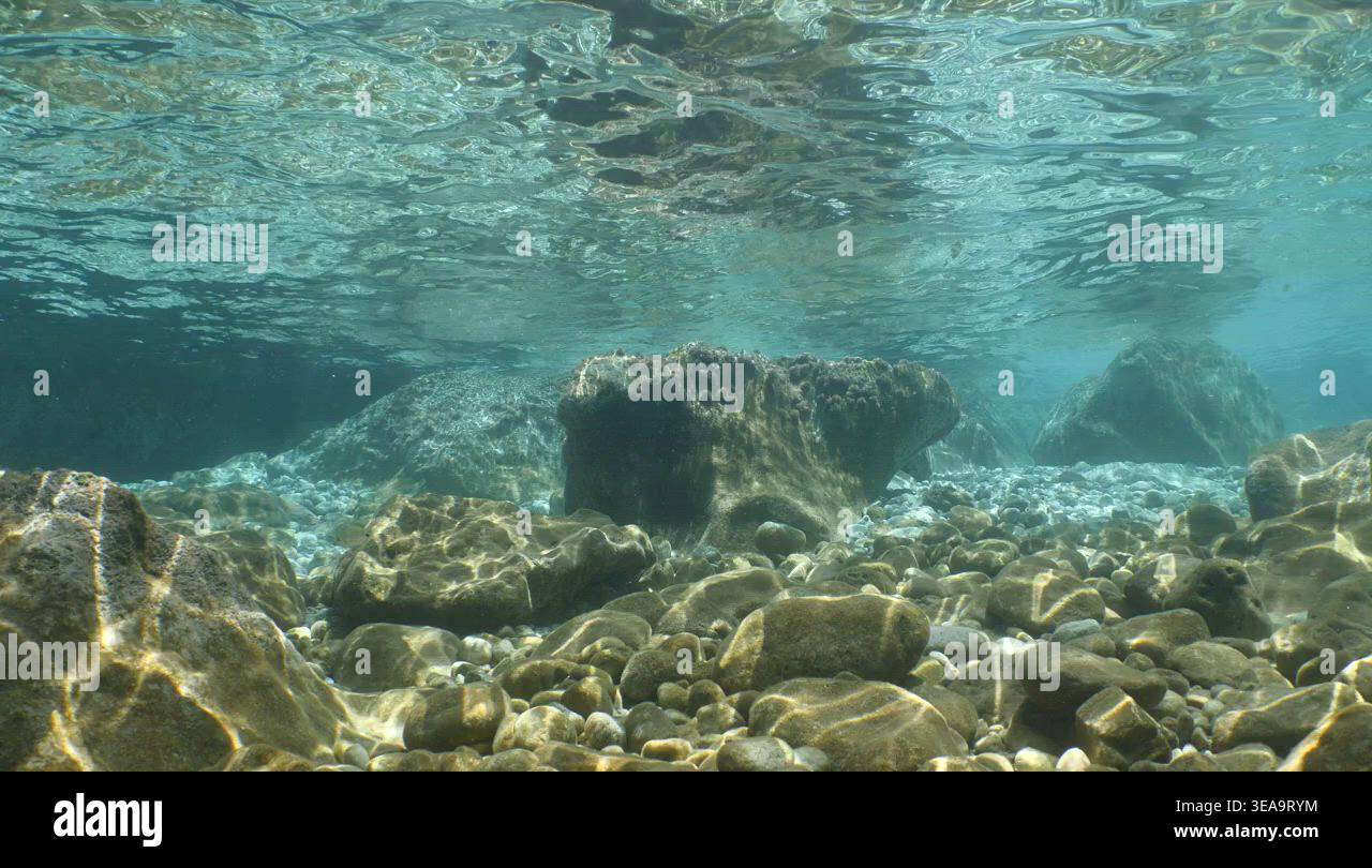 reflection of waves at bottom of water slow ocean scenery underwater ...