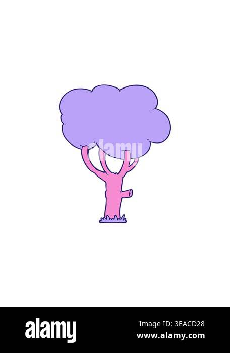 splitting effect animation of quirky tree cartoon Stock Video Footage ...