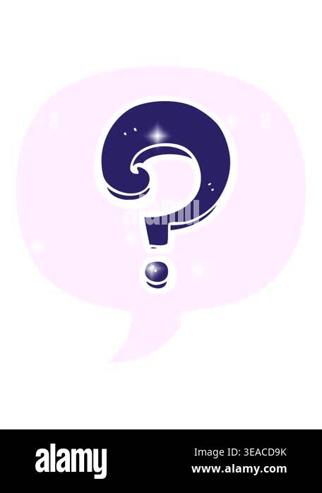 glitter effect animation of cartoon question mark with speech bubble in ...