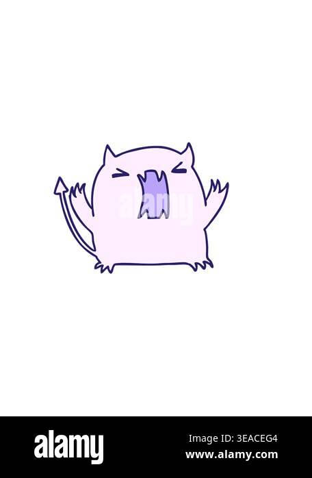 horizontally vibrating animation of cartoon illustration of a cute ...
