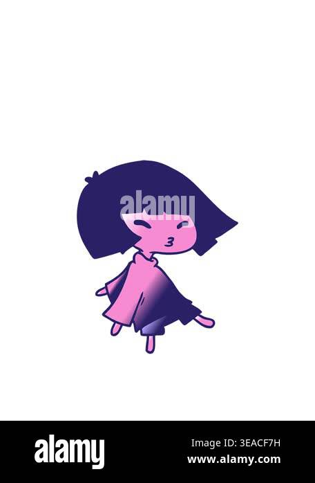 jumping motion animation of gradient cartoon illustration of a cute ...