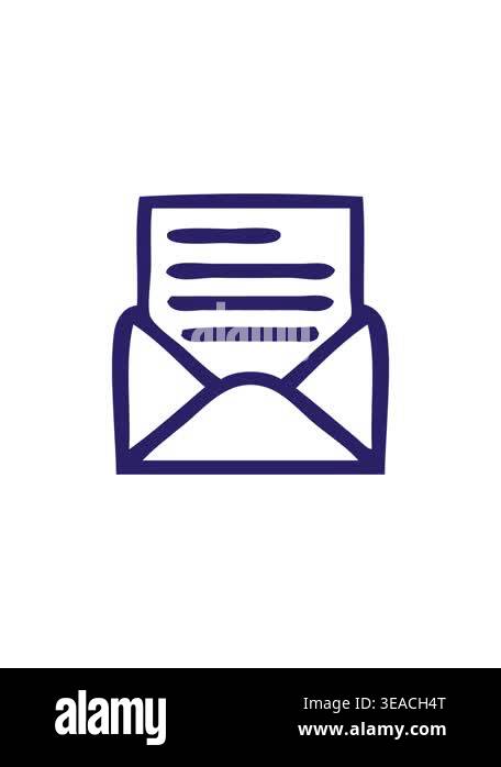 sales flash animation of line drawing cartoon of a letter and envelope ...