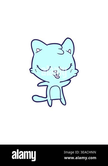 popping motion animation of cute cartoon cat illustration Stock Video ...