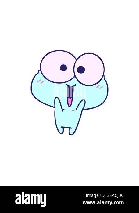 splitting effect animation of cartoon illustration kawaii excited cute ...