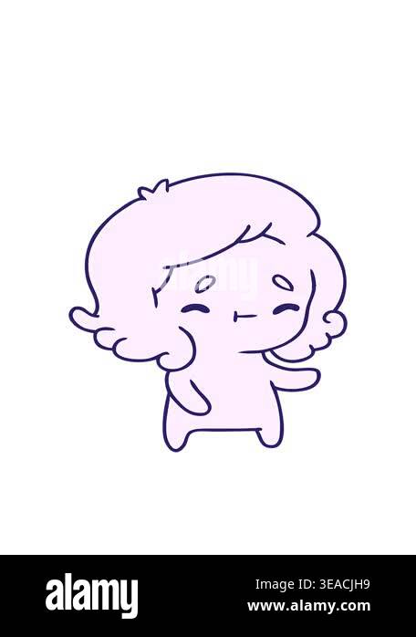 bobbing motion animation of textured cartoon illustration of a kawaii ...