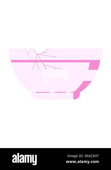 glitter effect animation of cracked bowl graphic vector illustration ...