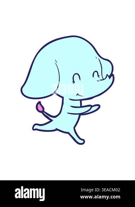 pixelize effect animation of cute cartoon elephant illustration Stock ...