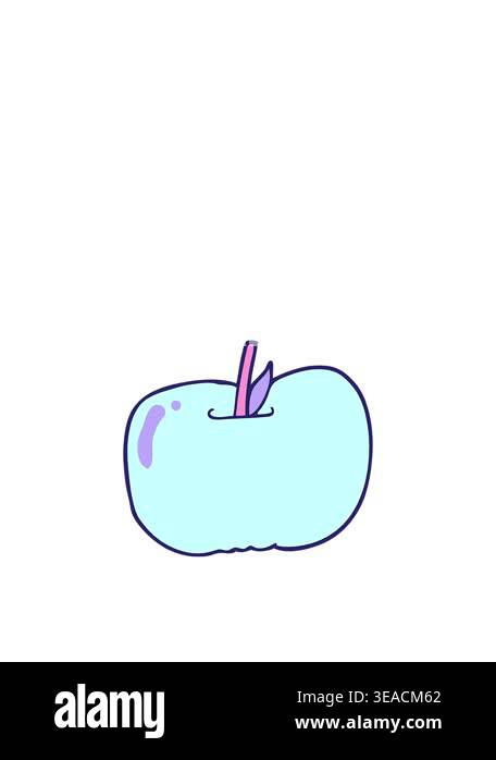 rise and float animation of cartoon of an apple Stock Video Footage - Alamy