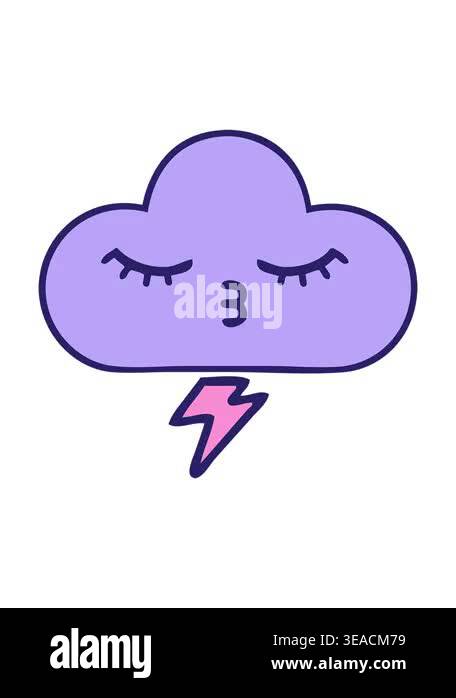 shivering motion animation of cute cartoon of a storm cloud ...
