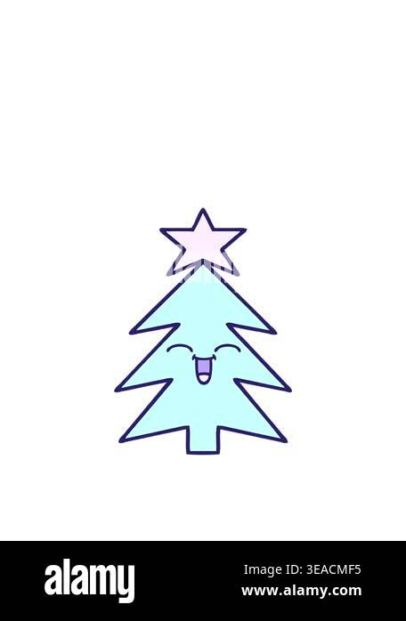 jumping motion animation of christmas tree cute cartoon Stock Video ...