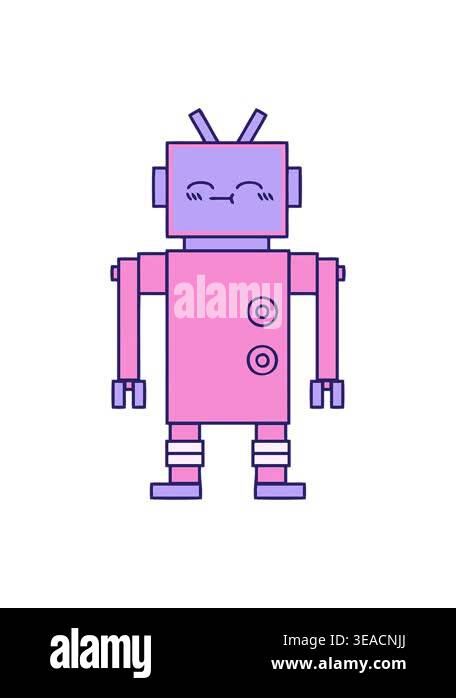 bobbing motion animation of cute cartoon of a robot illustration Stock ...