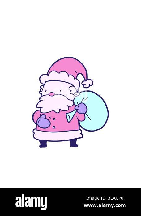 blinking radial lines animation of a cartoon santa claus Stock Video ...
