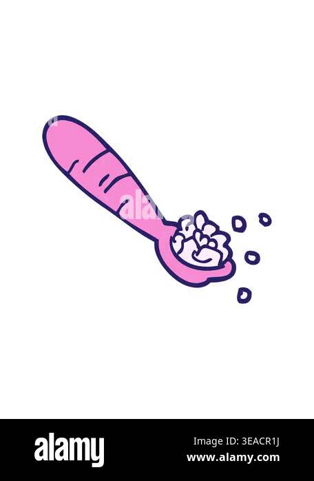 shivering motion animation of cartoon doodle spoon of mash potato Stock ...