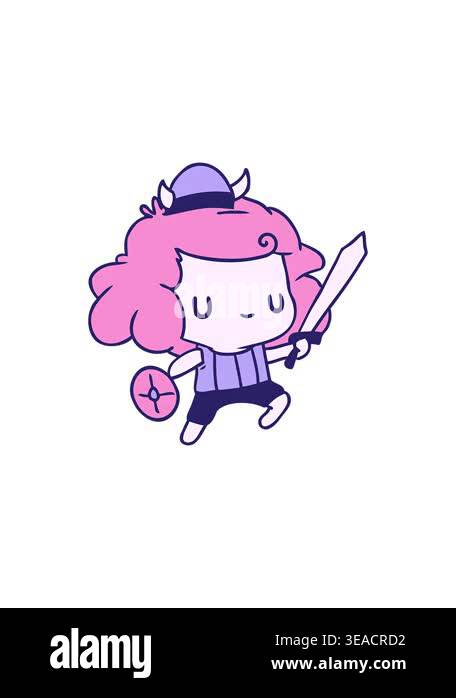 starburst effect animation of cartoon illustration kawaii cute viking ...