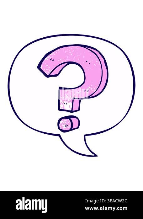 neon light effect animation of cartoon question mark with speech bubble ...