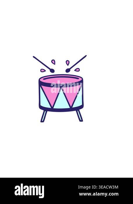 horizontally vibrating animation of cute cartoon of a drum illustration ...