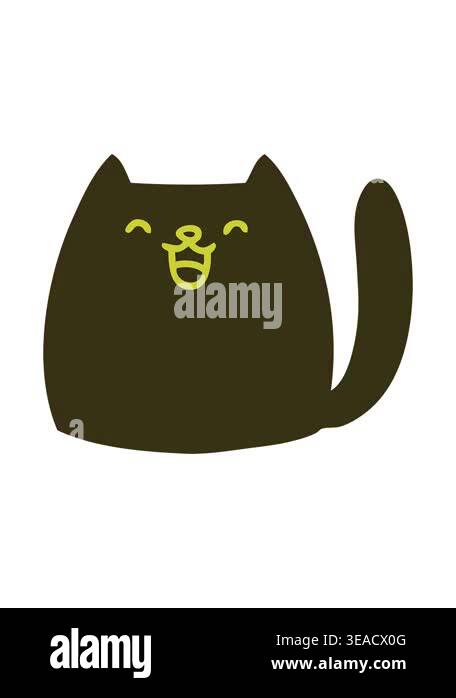 changing color animation of cute cartoon cat shape Stock Video Footage ...