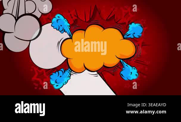 Cartoon background animation, comic book backdrop video. Retro comics ...