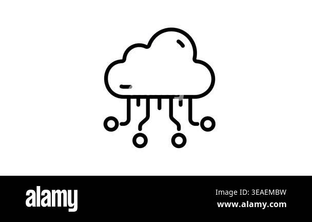 Get this creatively designed line animated icon of cloud computing ...