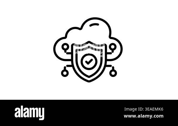 Get your hands on cloud encryption line animated icon Stock Video ...