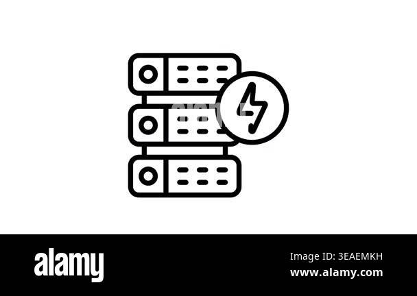 Modern line style animated icon of server power technology Stock Video ...