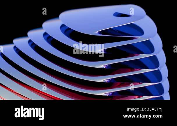 A visually striking arrangement of layered shapes with a glossy finish ...