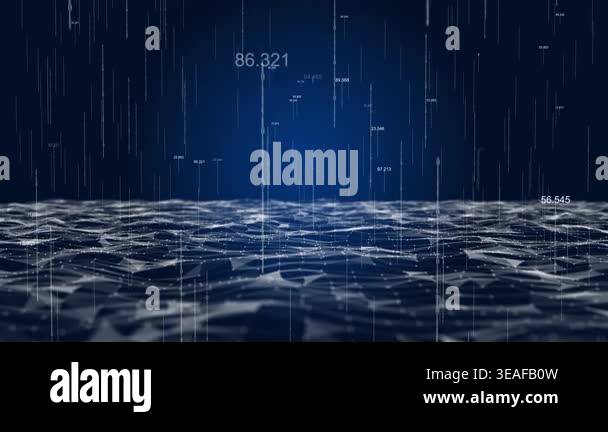 Technology futuristic digital wave blue Digital Cyberspace Particles ...