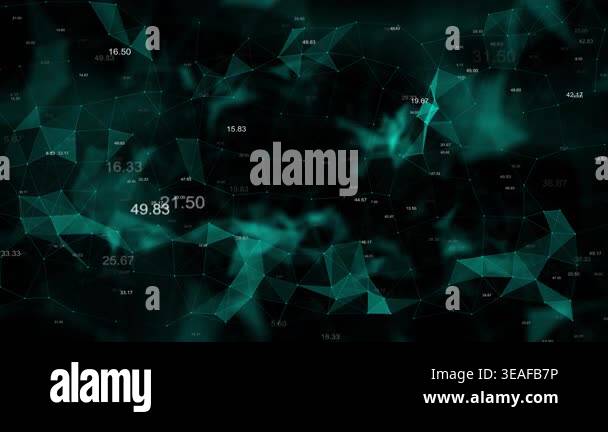 Abstract blue Waves Background animation Plexus Nodes Lines Hi Tech ...