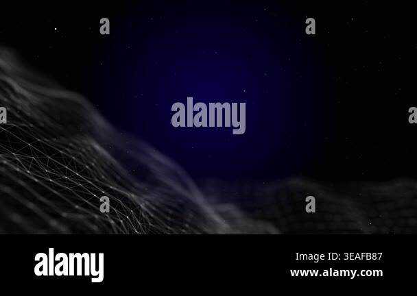 Abstract blue Waves Background animation Plexus Nodes Lines Hi Tech ...