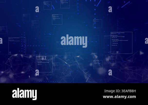 Abstract blue Waves Background animation Plexus Nodes Lines Hi Tech ...