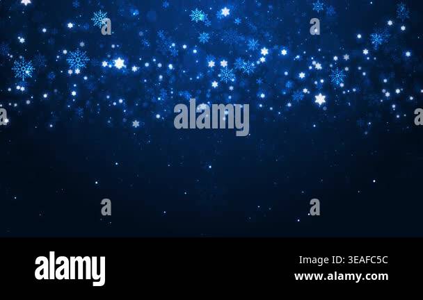 Animation showing delicate snowflakes falling down slowly, magical ...
