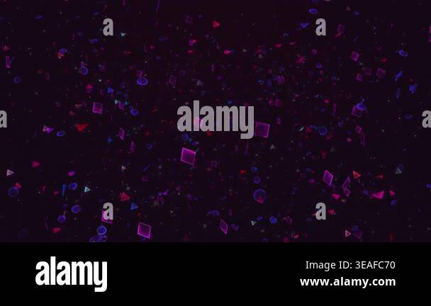 Animation colorful geometric shapes including triangles, circles ...