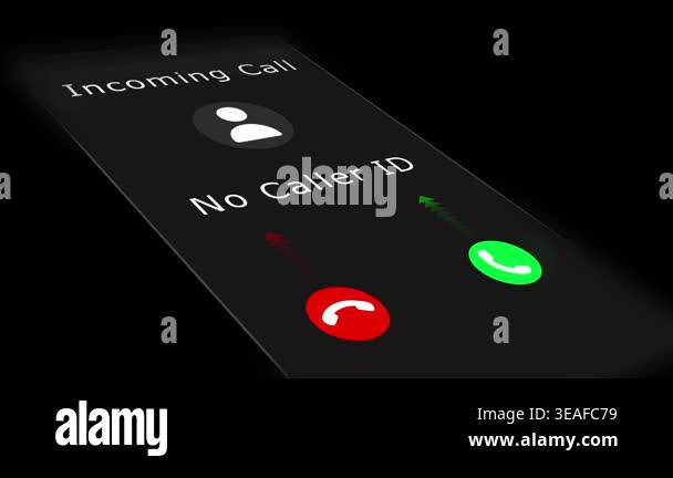 Animation showing incoming call icon on smartphone screen, for ...