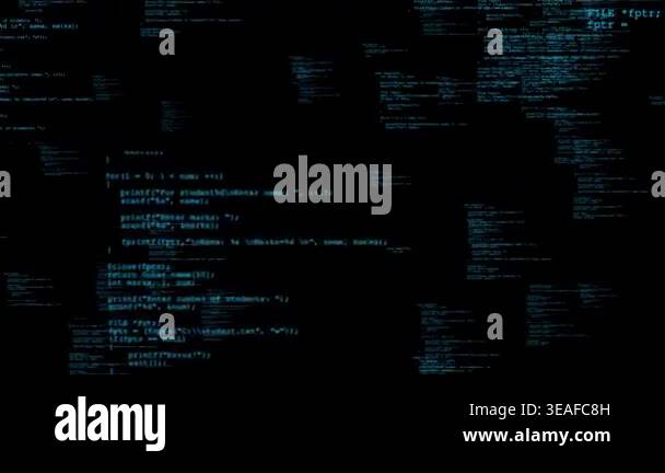 Flowing lines of programming code animation showing dynamic scripts ...