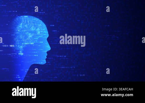 Animated visualization digital head filled by neural circuits by ...