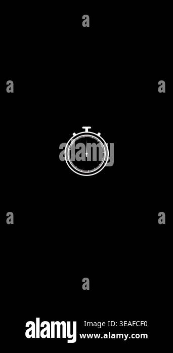 Timer icon glowing on black background, for precision measurement use ...