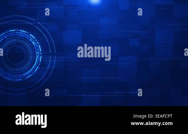 High-tech round HUD animation featuring moving dotted lines across ...