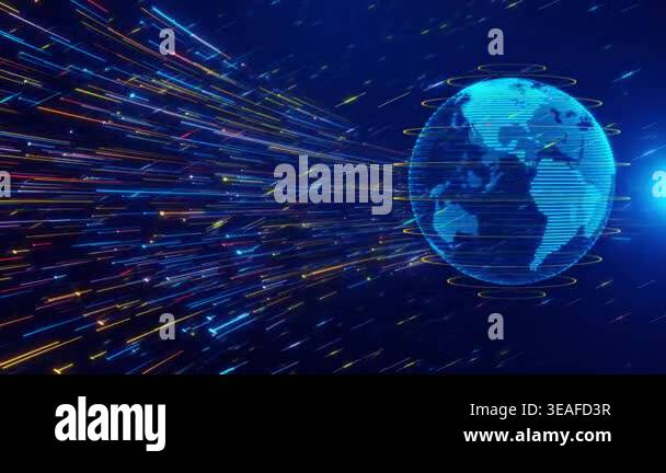 Global earth map rotating digital world breaking news Studio Animation ...