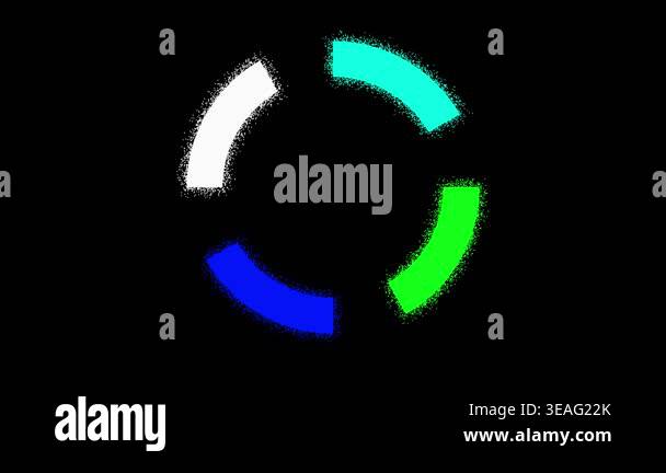 Animated abstract color wheel rotation. Turquoise green blue white ...