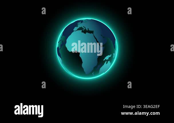 Glowing earth globe animation corporate presentation global ...