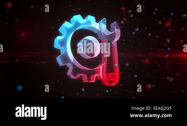 Setting maintenance and cyber management symbol digital abstract ...