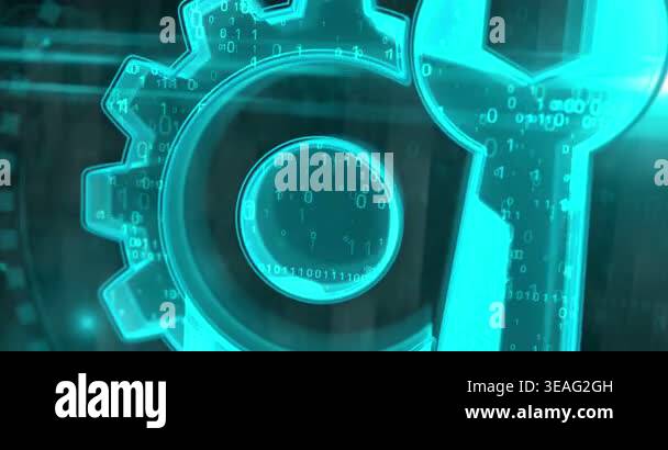 Setting maintenance and cyber management symbol digital concept. Cyber ...