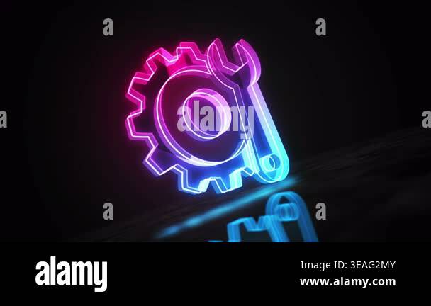 Setting maintenance and cyber management symbol digital abstract ...