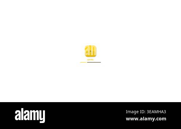 Minimalist Yellow Apps Icon Animation Modern Digital Interface Loading ...