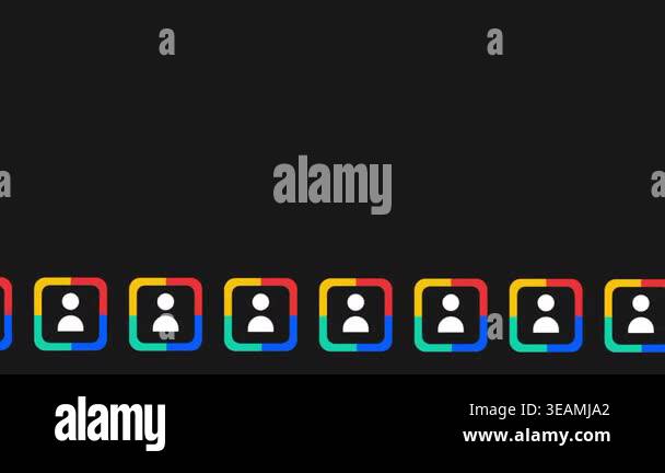 A contacts or group app icon displaying multiple colorful user avatar ...